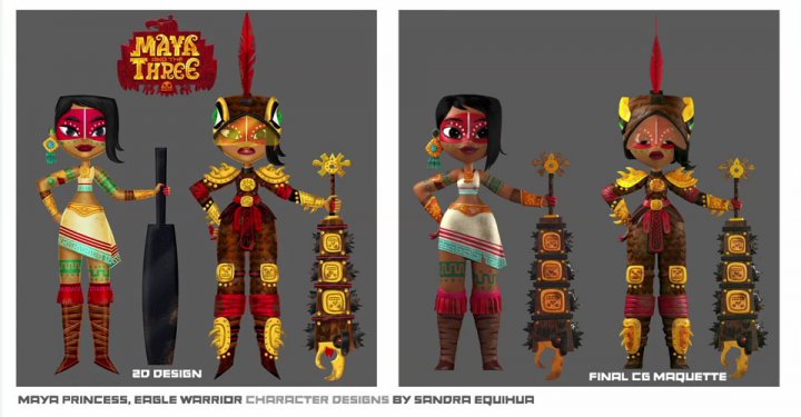 Desarrollo Visual, Diseño y Arte de Maya y los Tres