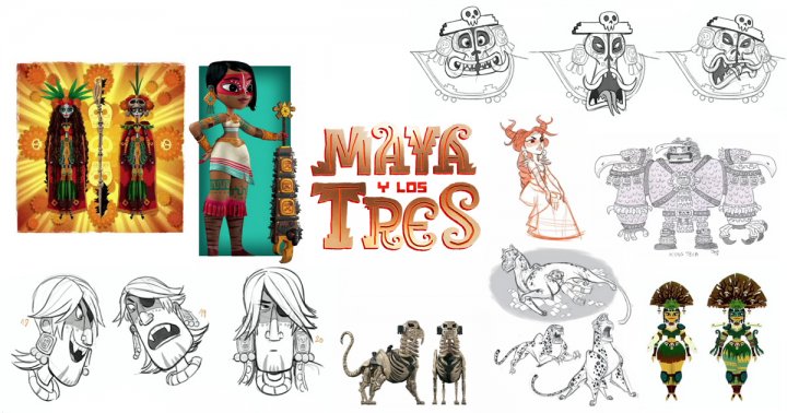 Desarrollo Visual, Diseño y Arte de Maya y los Tres